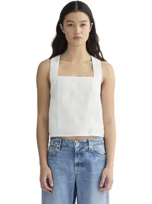 Everlane Linen Crossback Tank Top - Natural Chambray
