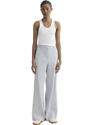 Everlane Wide-Leg Stretch Linen Pant Bluebell/bone