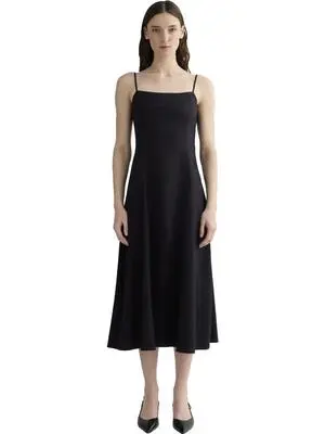 Everlane Seamed Stretch Linen Dress - Black