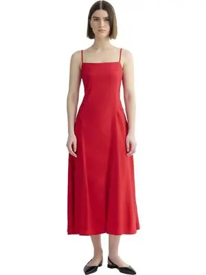 Everlane Seamed Stretch Linen Dress - Classic Red