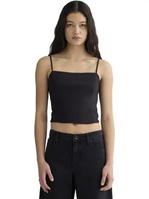 Everlane Stretch Linen Seamed Top Black