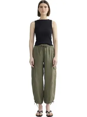 Everlane Linen Cargo Curve Pant Olive