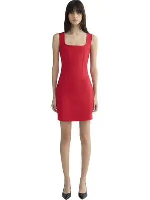 Everlane Everlane Dream Square-Neck Mini Dress Classic Red
