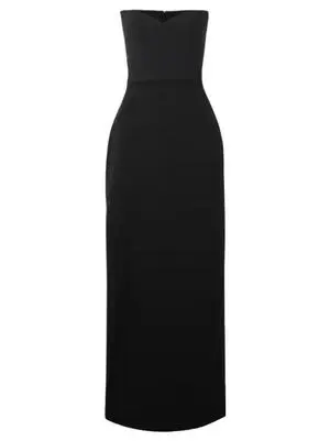 Solace London Malla Strapless Crepe Gown - Black