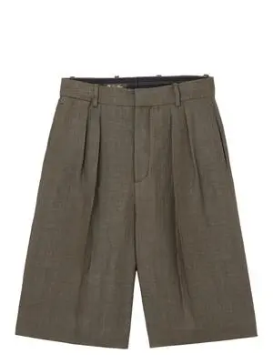 Loro Piana Digby Pleated Bermuda Shorts - Green