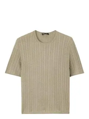 Loro Piana Rimella Cable-knit T-shirt - Green