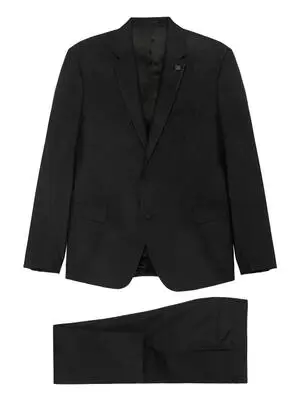 LARDINI Brooch-detail Suit - Black