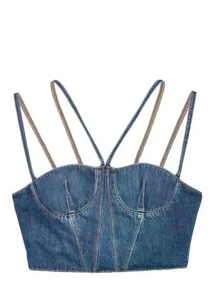 NENSI DOJAKA Bustier Denim Top - Blue