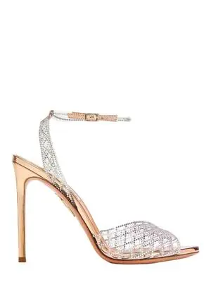 AQUAZZURA 105mm Lumiere Sandals - Silver
