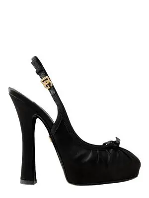 Dolce & Gabbana Bow-embellished Slingback Pumps - Black