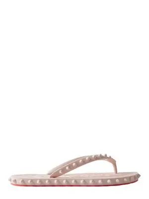 CHRISTIAN LOUBOUTIN Christian Louboutin Super Loubi Studded Flip Flops Neutral