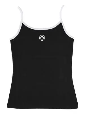 MARINE SERRE Marine Serre Contrast Trim Moon Logo Tank Top Black