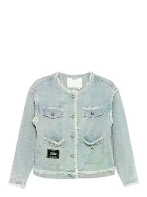 MUSIUM DIV. Round-neck Denim Jacket - Blue