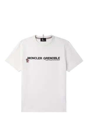 Moncler Day-namic Logo-appliquéd Stretch-cotton Jersey T-shirt - White