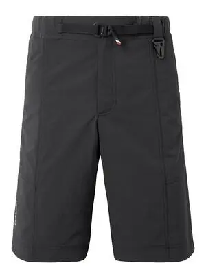 Moncler Straight-leg Belted Shell Shorts - Black