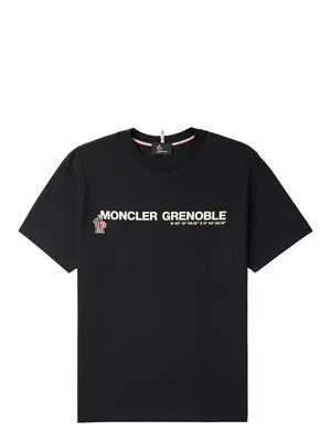 Moncler Day-namic Logo-appliquéd Stretch-cotton Jersey T-shirt - Black