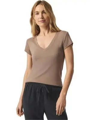 Splendid Faye V-neck Tee - Brown