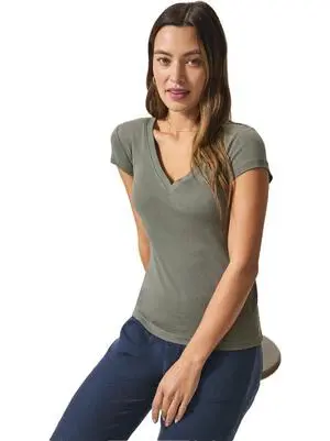 Splendid Faye V-neck Tee - Olive