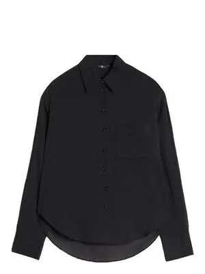 7 For All Mankind Oversized Button-down Shirt - Black