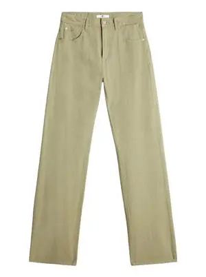 7 For All Mankind Linen Blend Tess Trouser - Green