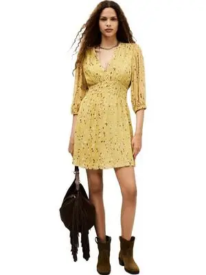 Ba&sh Kanissa Printed Mini Dress - Yellow