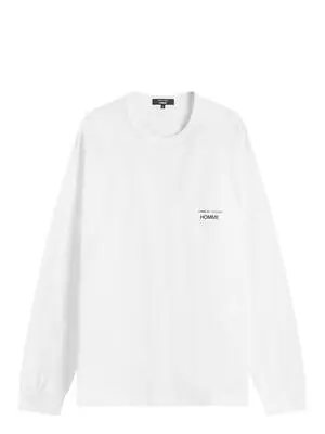 Comme Des Garçons Logo Pocket Long Sleeve T-shirt - White