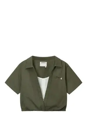 MUSIUM DIV. Logo-embroidered Layered Shirt - Green
