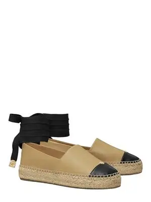 Tory Burch Cap-toe Espadrille - Ginger Shortbread/perfect Black