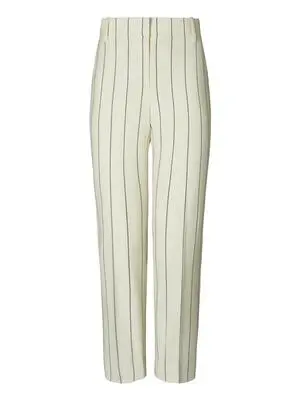 Tory Burch Wool Performance Golf Pant - New Ivory Light Stripe