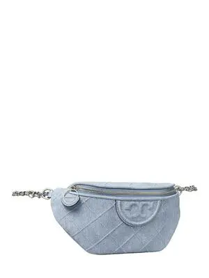Tory Burch Fleming Soft-print Suede Belt Bag - Denim