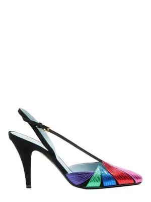 Valentino Garavani 90mm Foliefoliage Slingback Pumps - Pink
