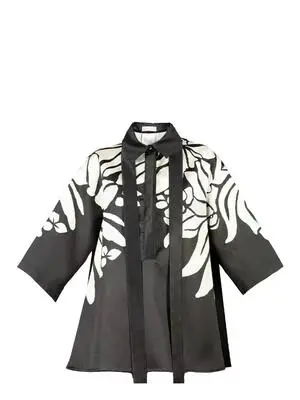 Elie Saab Floral-print Blouse - Black