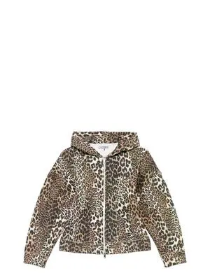 GANNI Leopard-print Hoodie - Brown