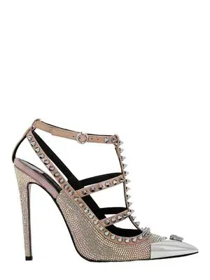 Philipp Plein 120mm Skull-embellished Leather Pumps - Neutrals
