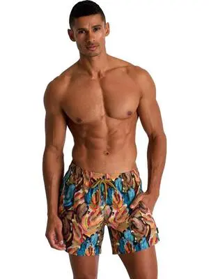 Shan Classic Fit Stretch Swim Trunks - Print