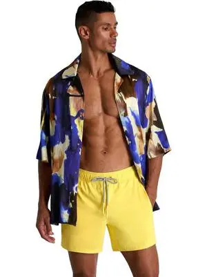 Shan Classic Fit Stretch Swim Trunks - Yellow