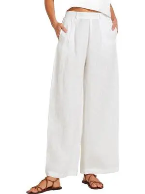 Vitamin A® The Getaway Linen Cover-up Pants - White