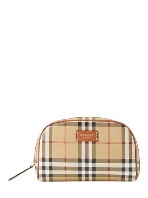 Burberry Small Check Wash Bag - Beige