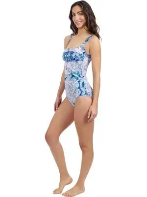 GOTTEX Profile By Gottex Karma Round Neck U-Wire Tankini Blue Multi