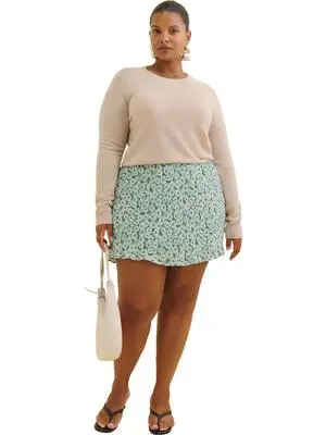 REFORMATION Brandy Lace Trim Skirt Daisy Meadow