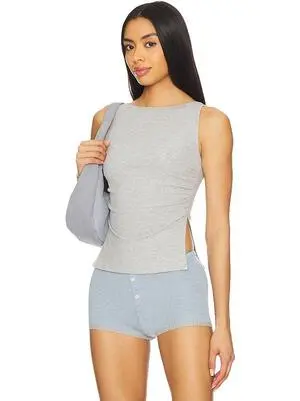 ALL THE WAYS Jessica Ribbed Tank Top - Grey