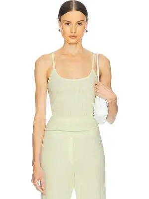 LESET Pointelle Classic Tank Top - Canary