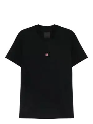 Givenchy 4g-embroidery Cotton T-shirt - Black
