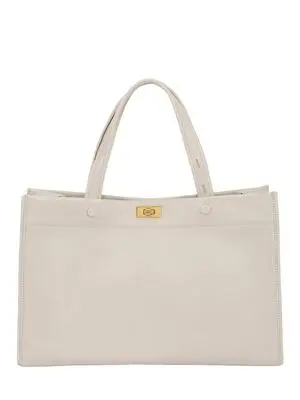 ANYA HINDMARCH Small Calfskin Tote Bag - Chalk