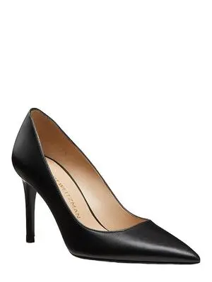 STUART WEITZMAN Power 85 Pumps - Black Smooth Leather