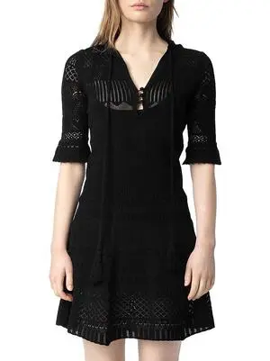 Zadig&Voltaire Memphisa Pointelle Knit Dress - Black