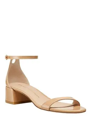 STUART WEITZMAN Nudist Block Heel Sandals Adobe