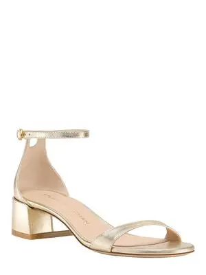 STUART WEITZMAN Nudist Block Heel Sandals - Light Gold