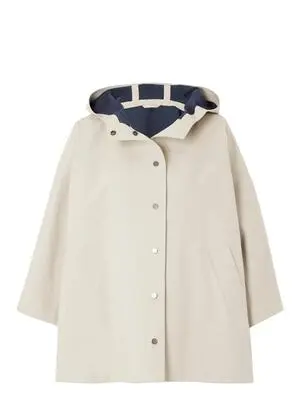 Brunello Cucinelli Hooded Cotton Trench Coat - Neutrals