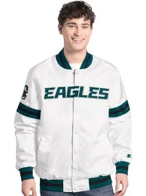 STARTER Philadelphia Eagles Scout Varsity Jacket - White